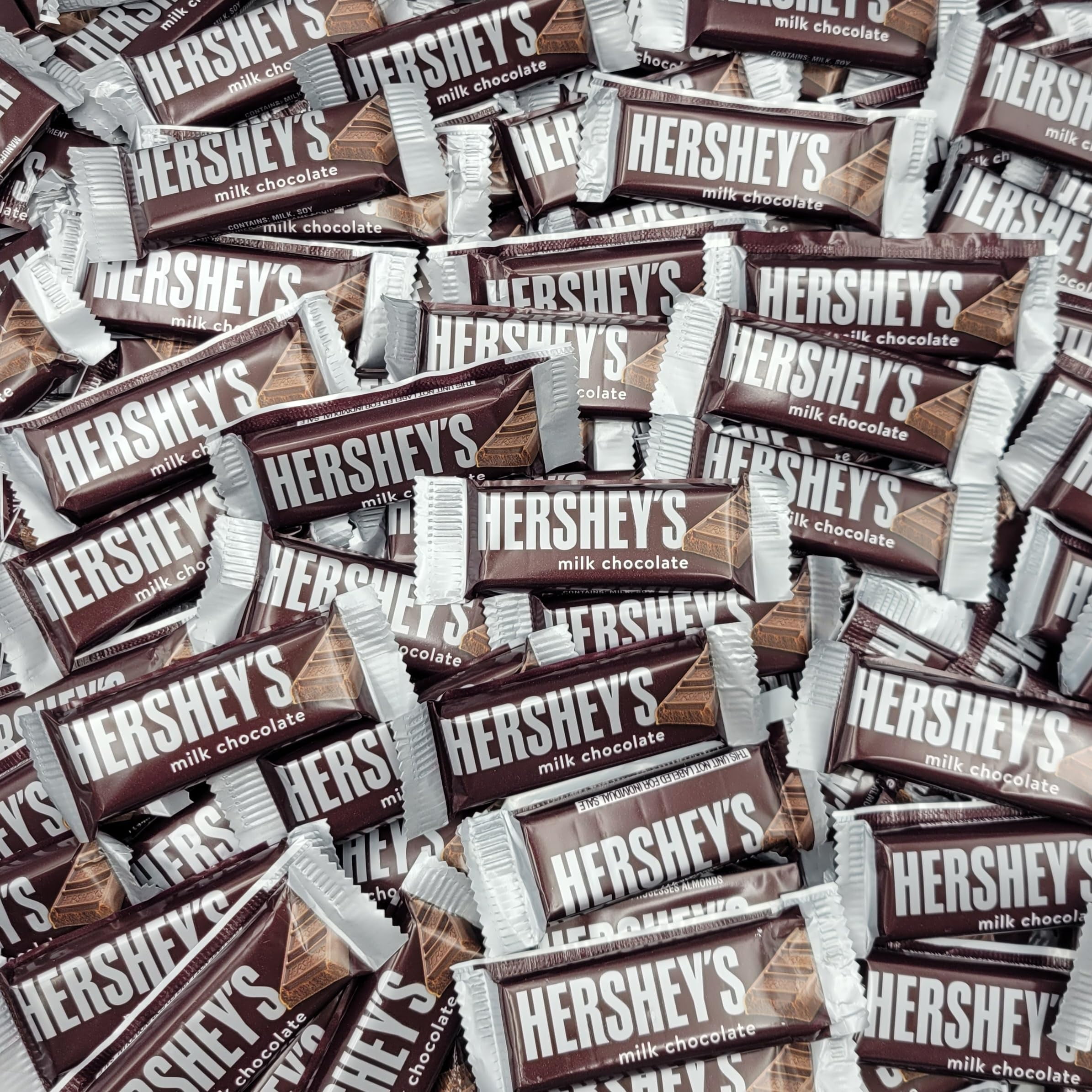 Hersheys Milk Chocolate Snack Size Candy Bar - Bulk Party Pack - 50 ...