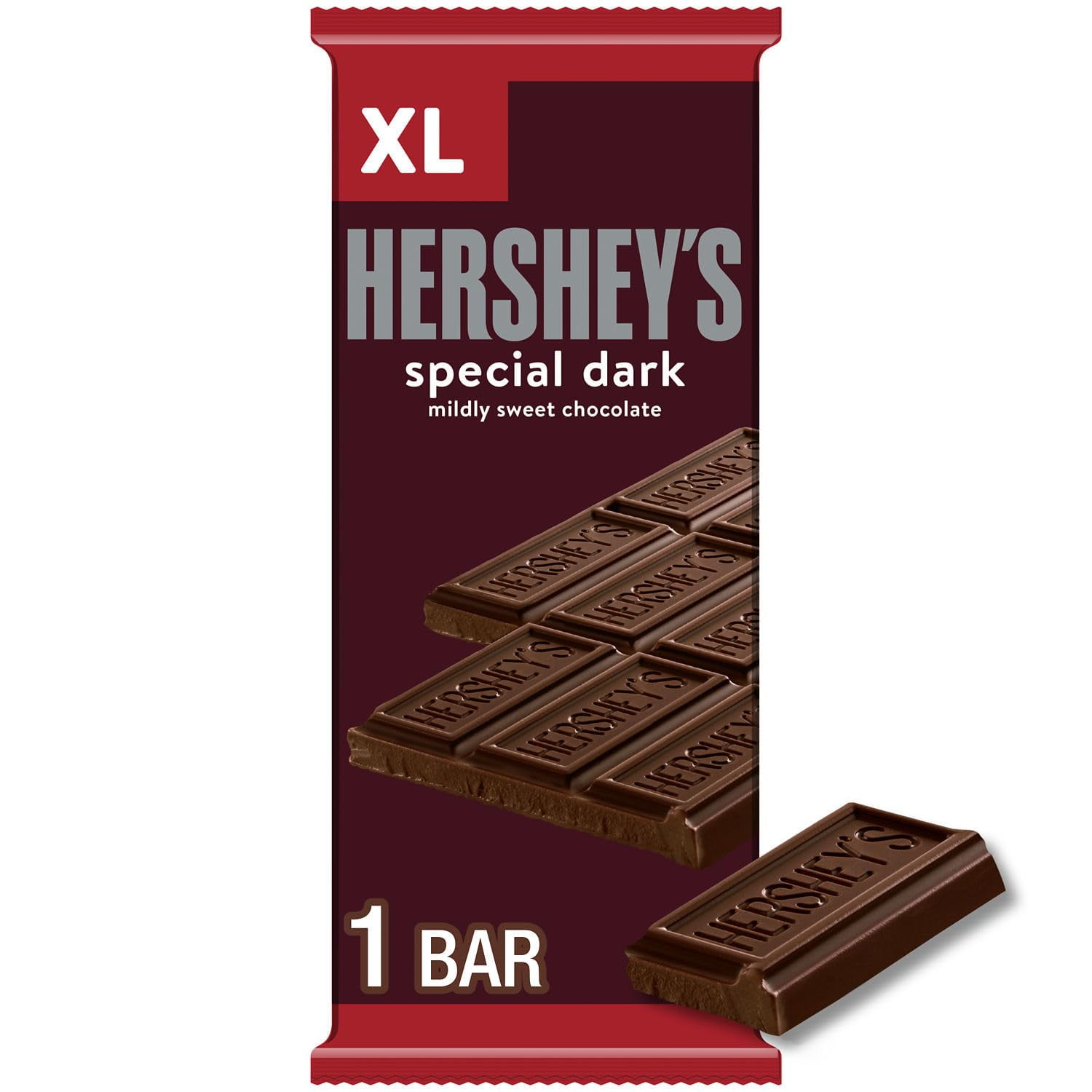 Hersheys Special Dark Mildly Sweet Chocolate Xl, Candy Bar, 4.25 Oz (16 ...