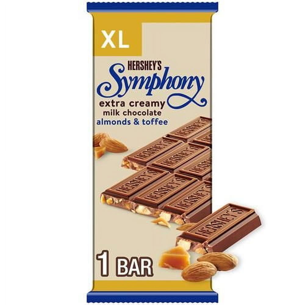 Hersheys Symphony Milk Chocolate, Almonds And Toffee Xl, Candy Bar, 4.25 Oz (16 Pieces ...