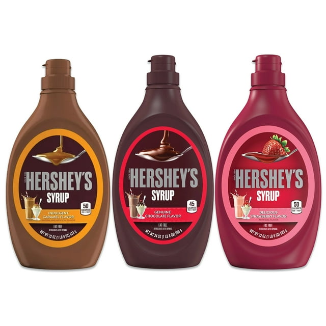 Hersheys Syrup Variety Pack Bundle of 3 Flavors- Chocolate, Caramel and ...