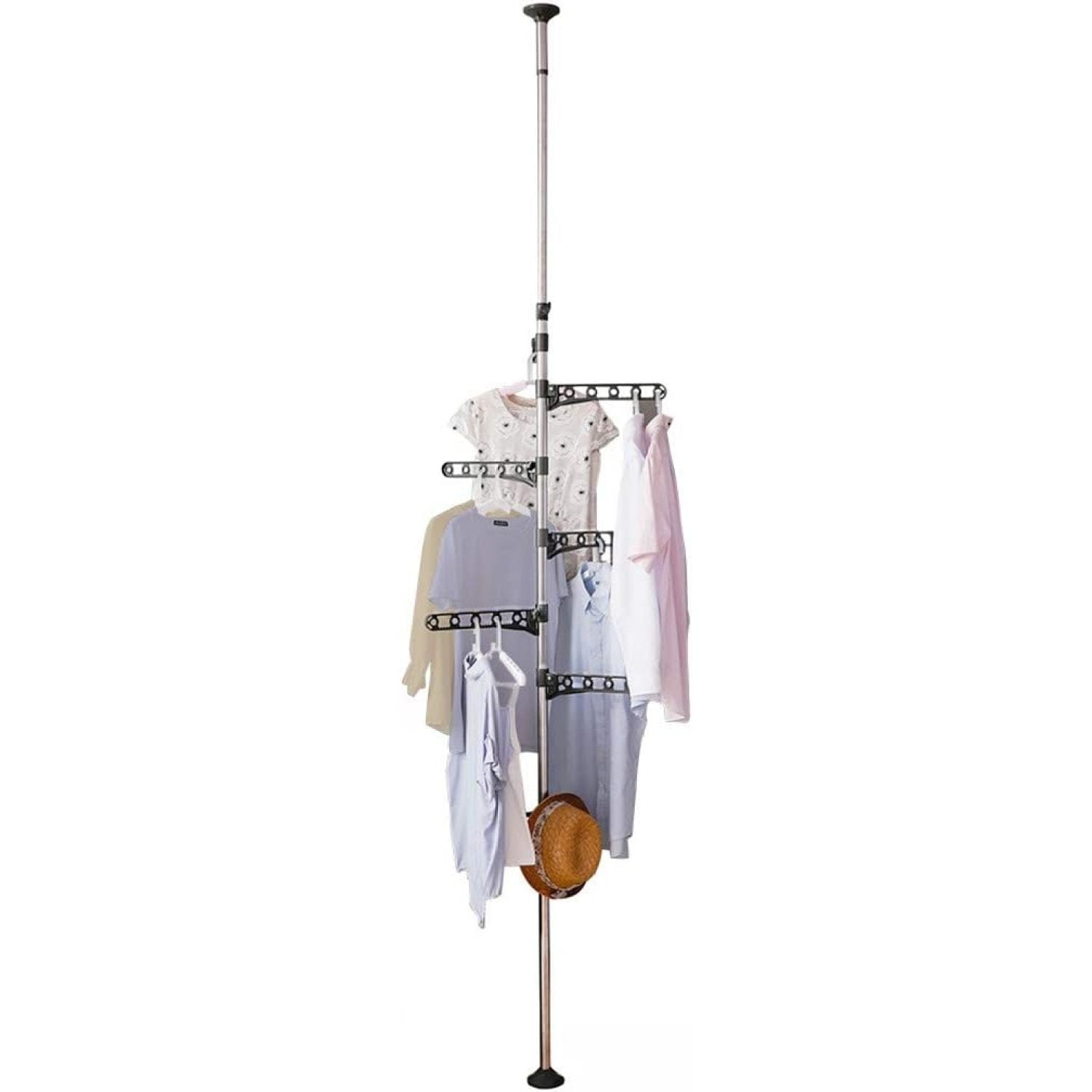 Hershii Adjustable Laundry Pole Corner Clothes Garment Drying Rack Hat ...
