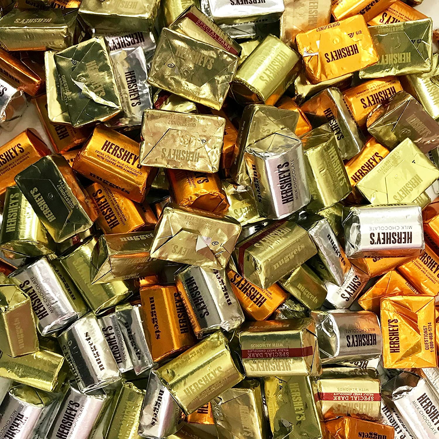 Hershey's Nuggets Assorted Chocolate Bulk 2LB with Toffee and Almonds ...