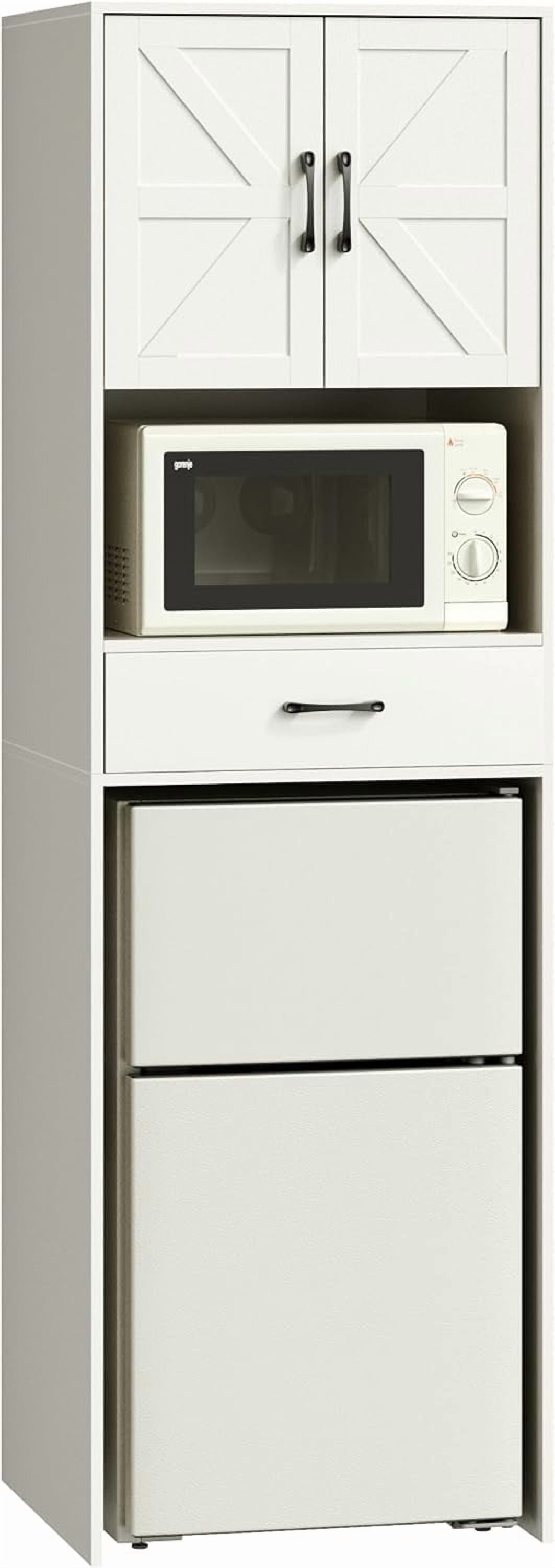 Herture Mini Fridge Stand with Storage and Power Outlet, Coffee Bar ...