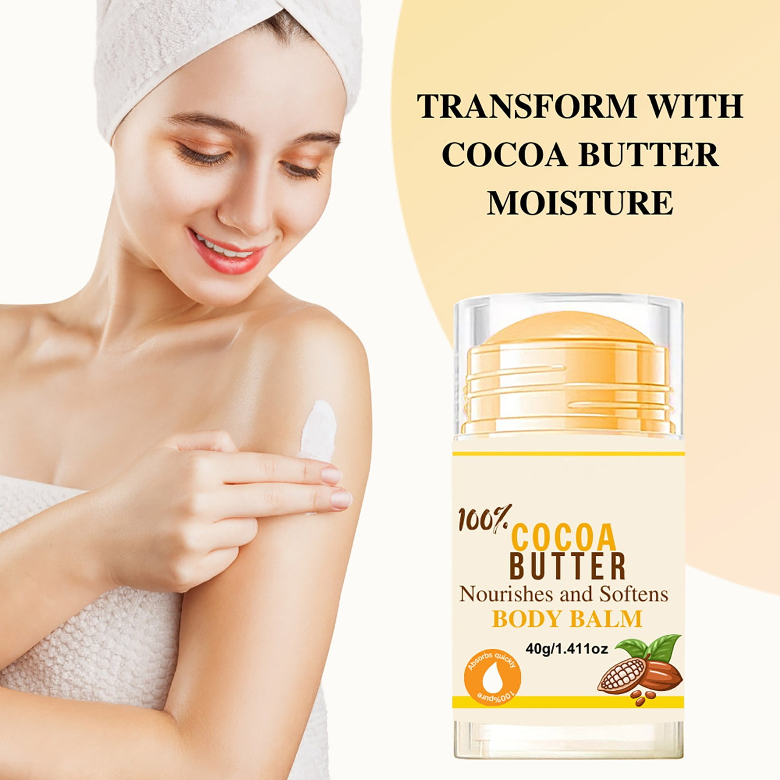 Herunwer 100% Cocoa Butter Stick - All-Natural Cocoa Butter Emollient for Ultimate Skin ...