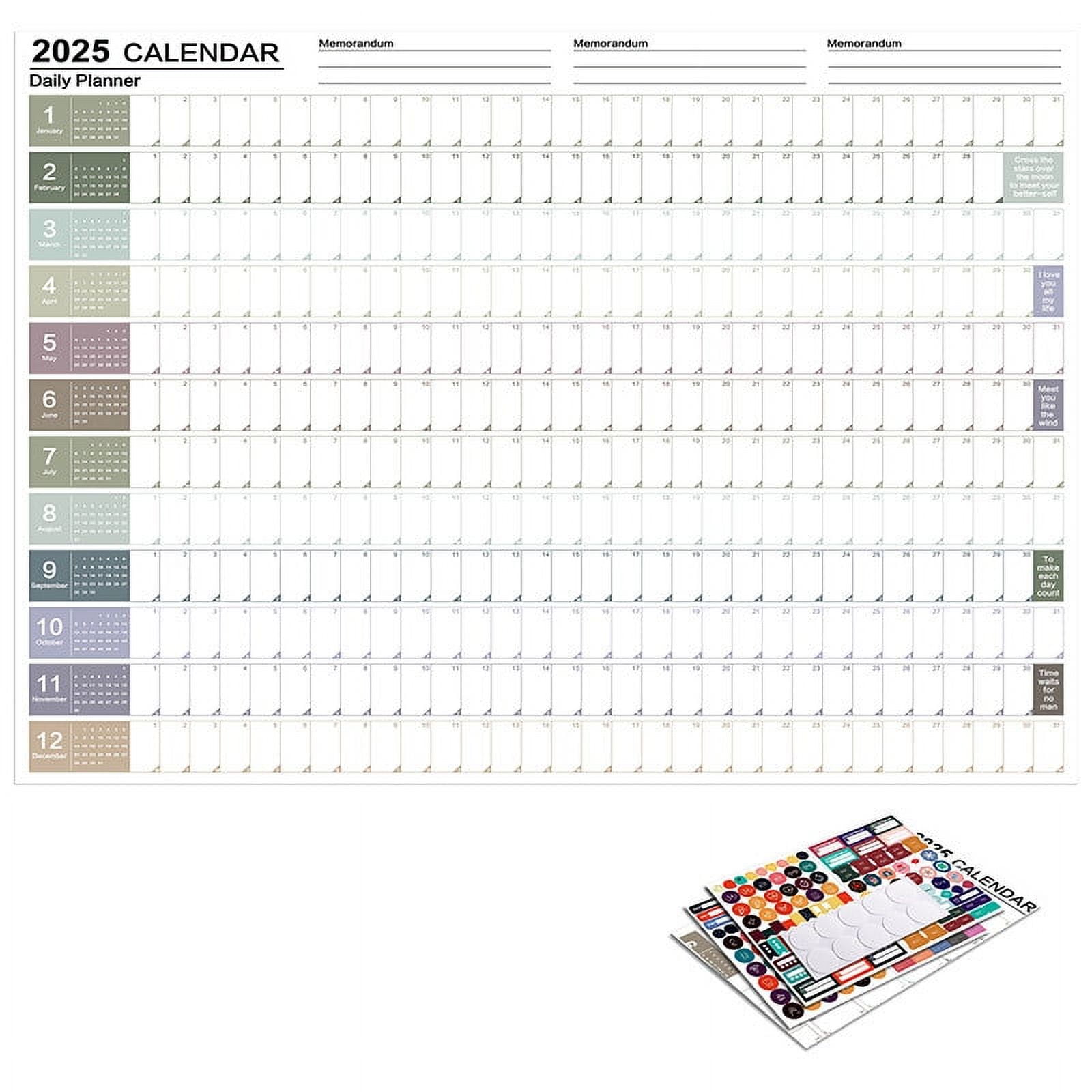 Herunwer Calendar 2025 Simple Retro Wall Calendar Time Plan Punch Card ...