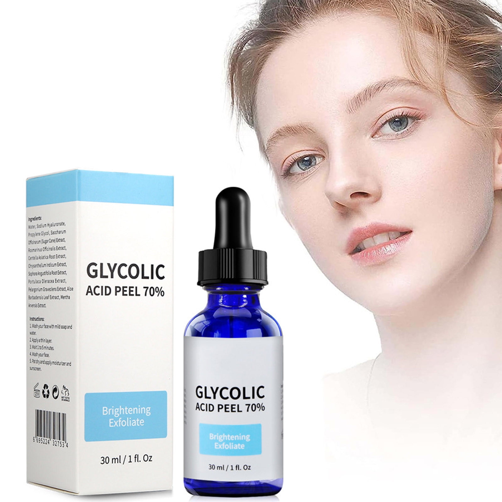 Herunwer Glycolic Acid Peel Face Serum Reduces Wrinkles and Fine Lines ...