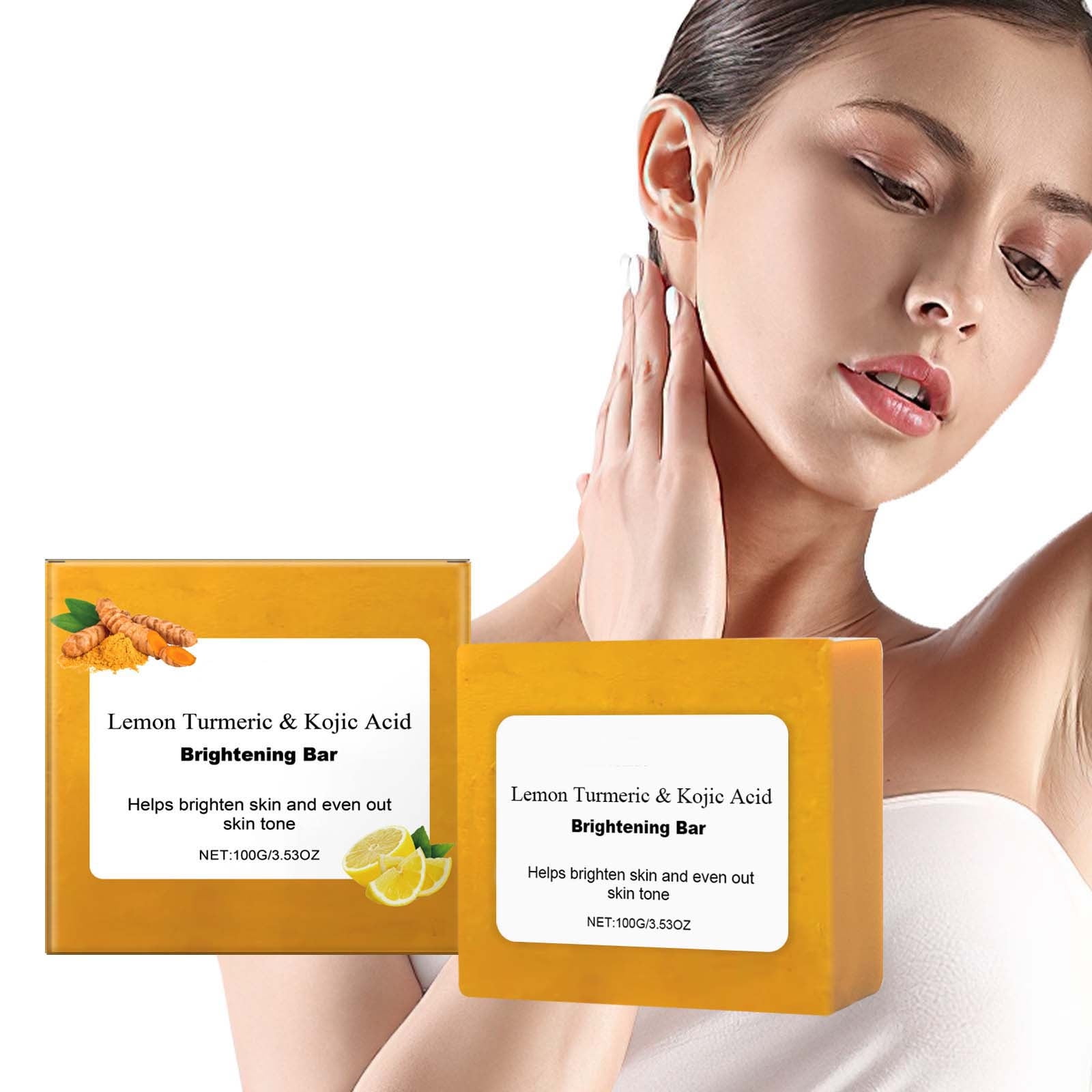 Herunwer Kojic Acid Soap for Hyperpigmentation Dark Spots, Turmeric ...