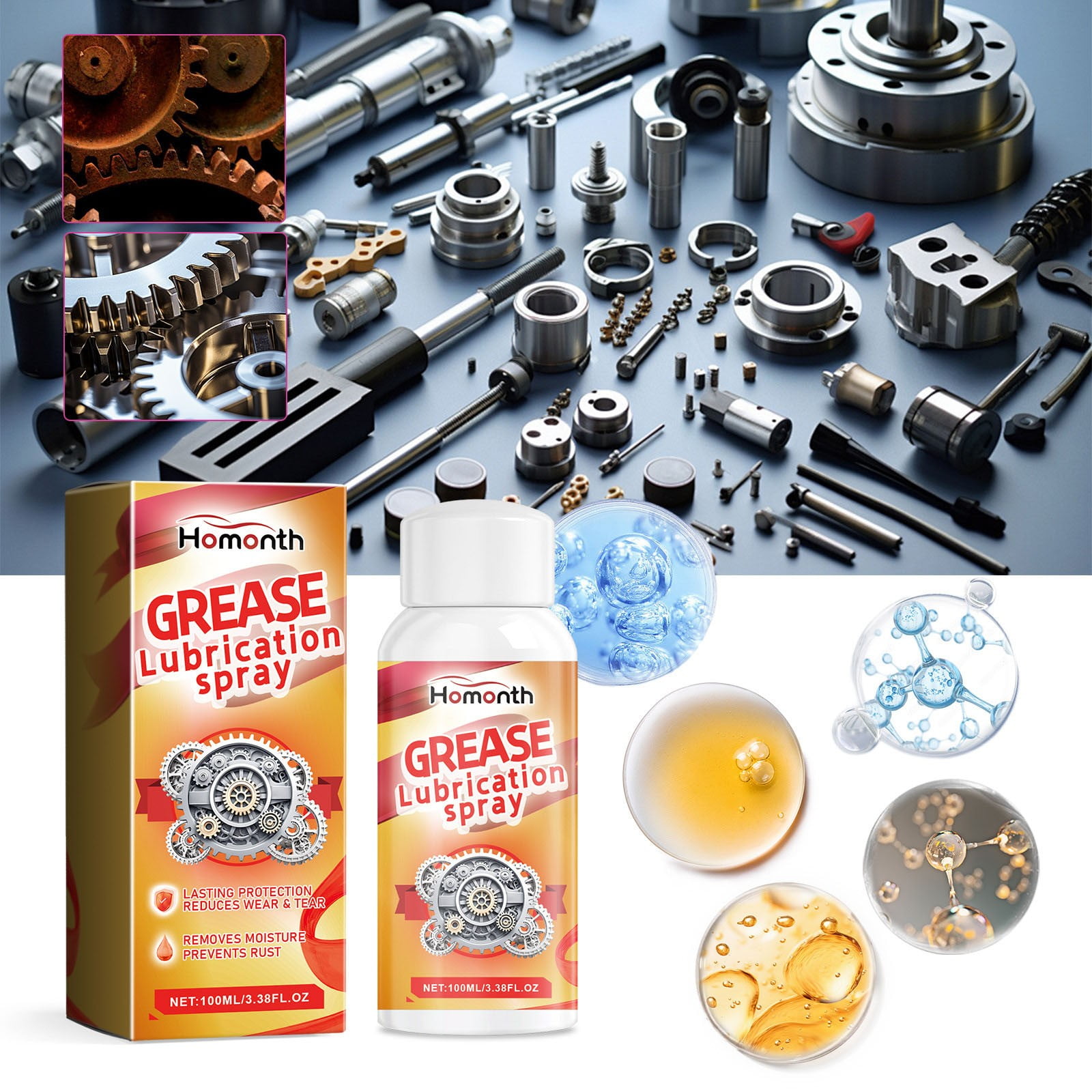 Herunwer Lubrication Spray for Car, Greese Lubrication Spray ...