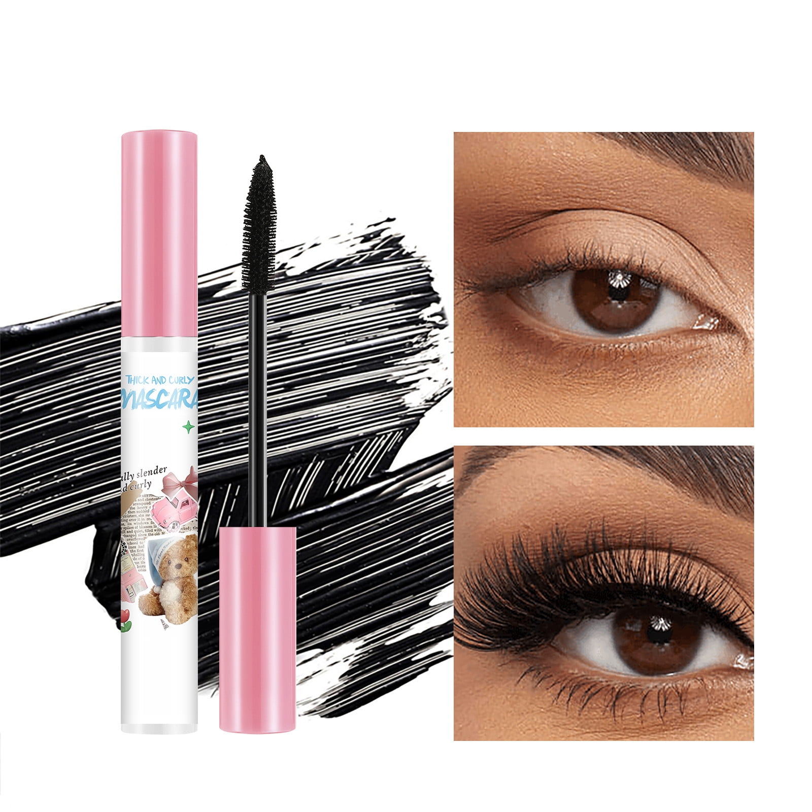 Herunwer Mascara,3D Curling Eyelash Iron Mascara, Curling Long Lasting ...