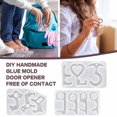 Herunwer No Touch Door Opener Epoxy Resin Silicone Molds with Holes ...