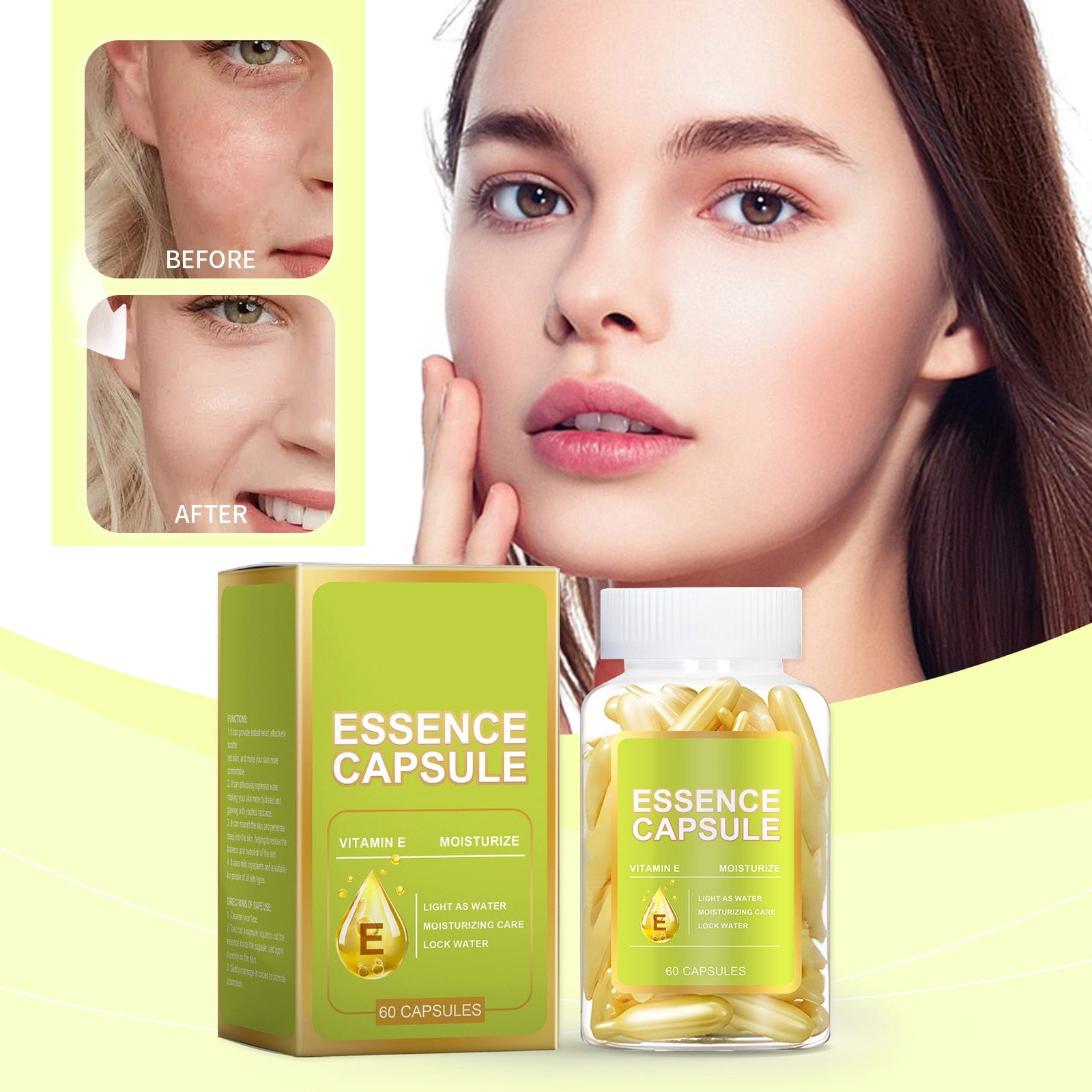 Herunwer Organic Aloe Vera Rose Vitamin E Hyaluronic Acid for Whitening ...
