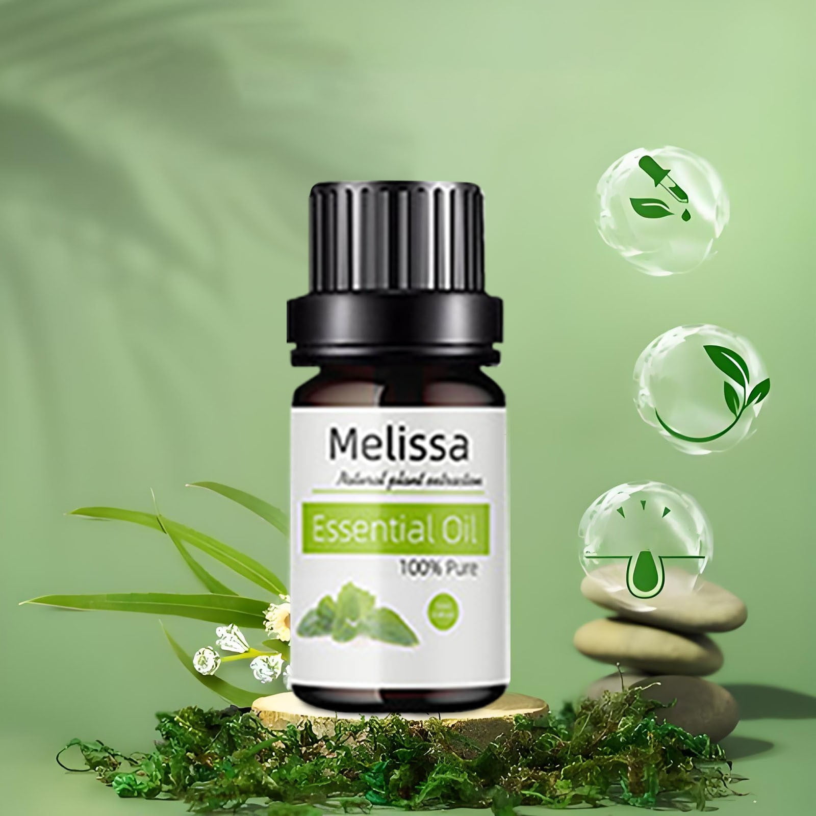 Herunwer Organic Melissa Essential Oil - 5ml - 100% Pure, Certified Organic - Best Therapeutic ...