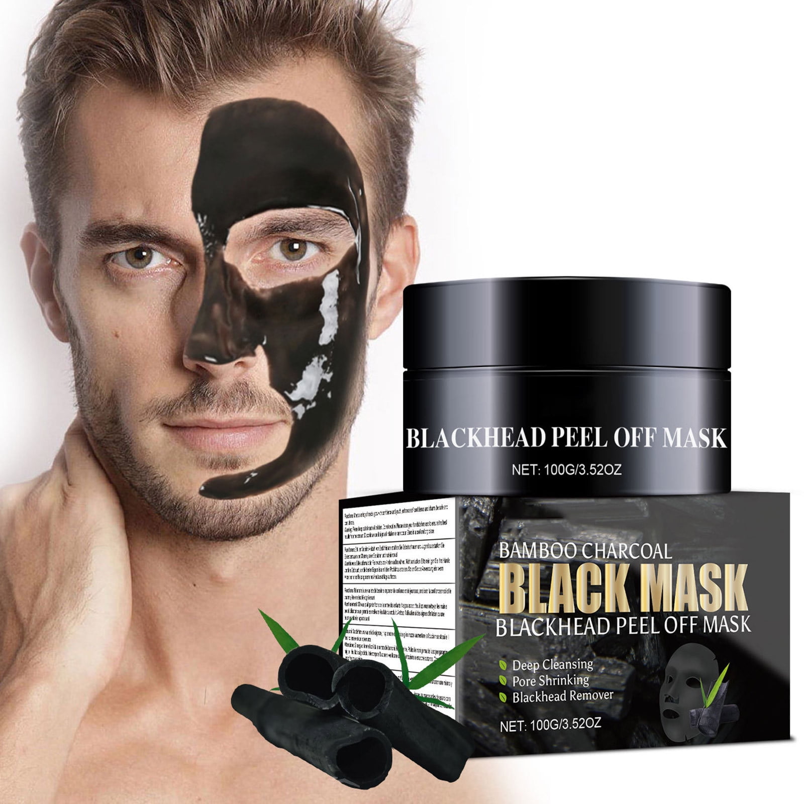 Herunwer Peel Off Face Mask, Charcoal Peel Off Black Mask, Deep ...