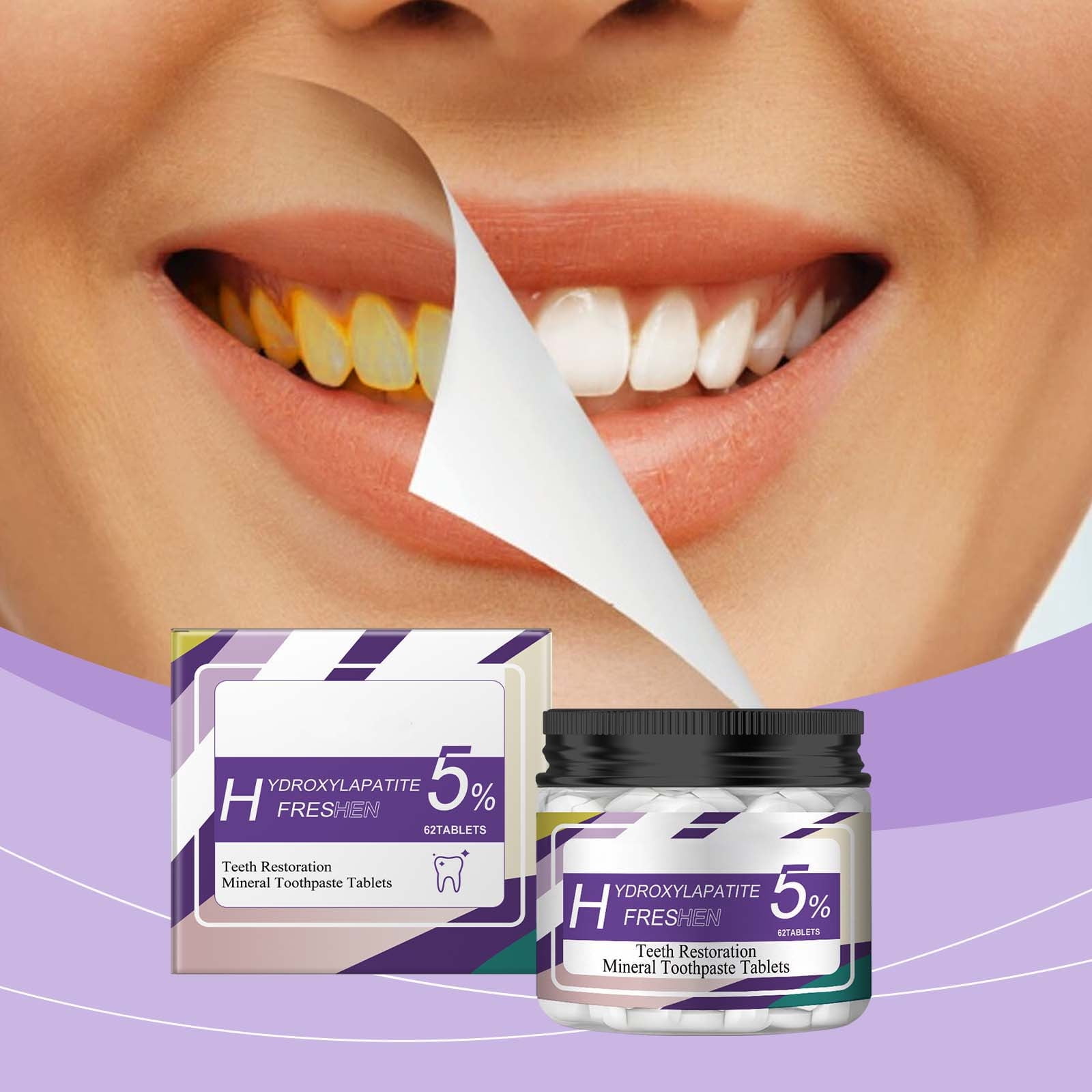 Herunwer Purple Toothpaste Tablets,Flouride Free Toothpaste Tablets ...