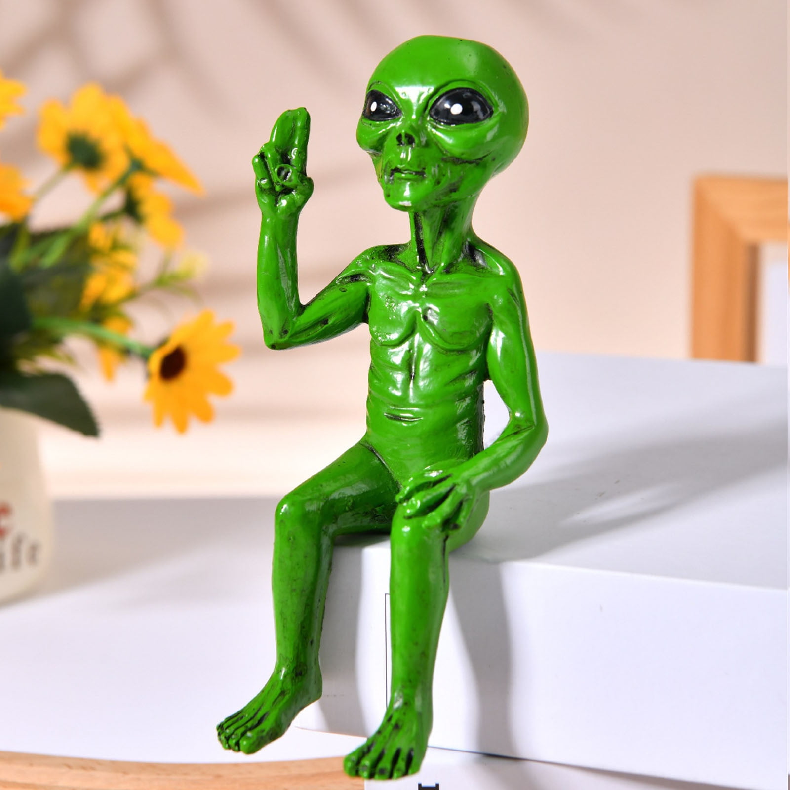 Herunwer Rude Alien Statue Shelf Sitter Extraterrestrial Figurine Funny ...