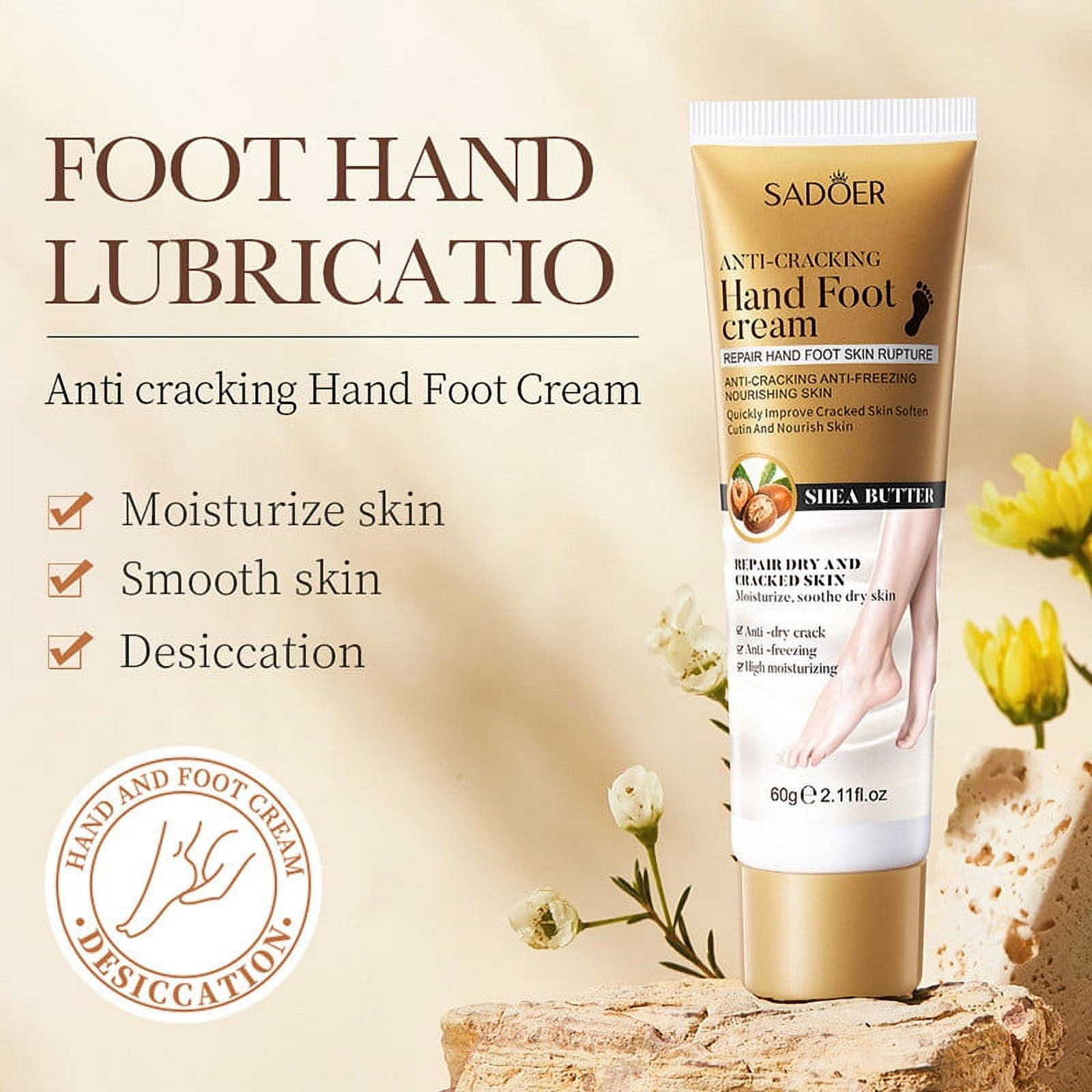 Herunwer Shea Butter Hand Foot Cream, Moisturizing Nourishing Relieve ...
