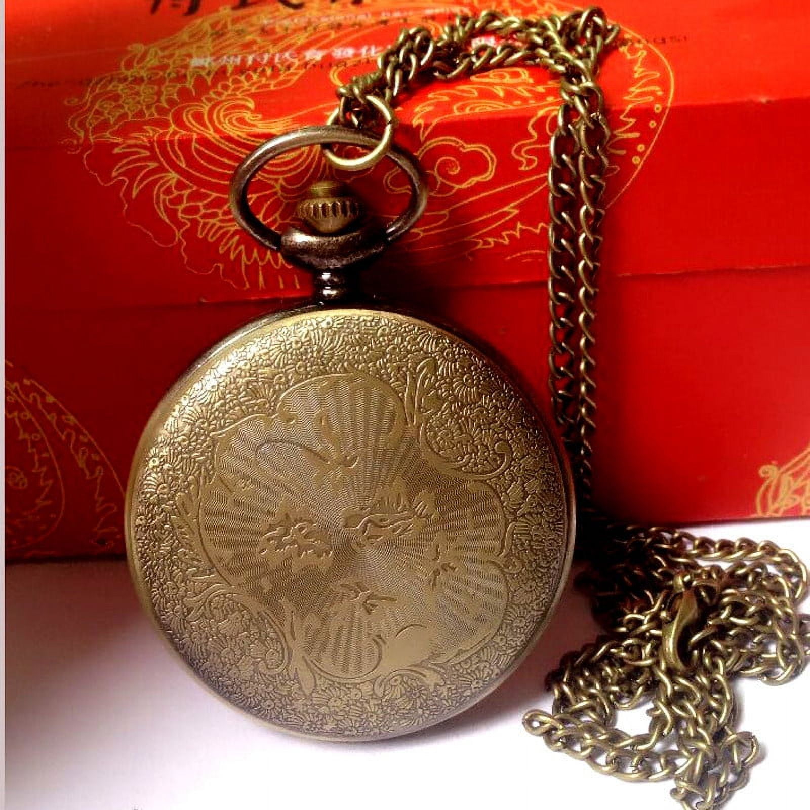 Herunwer Shield Men's Pocket Watch, Arabic Numeral Digital Scale Men's ...