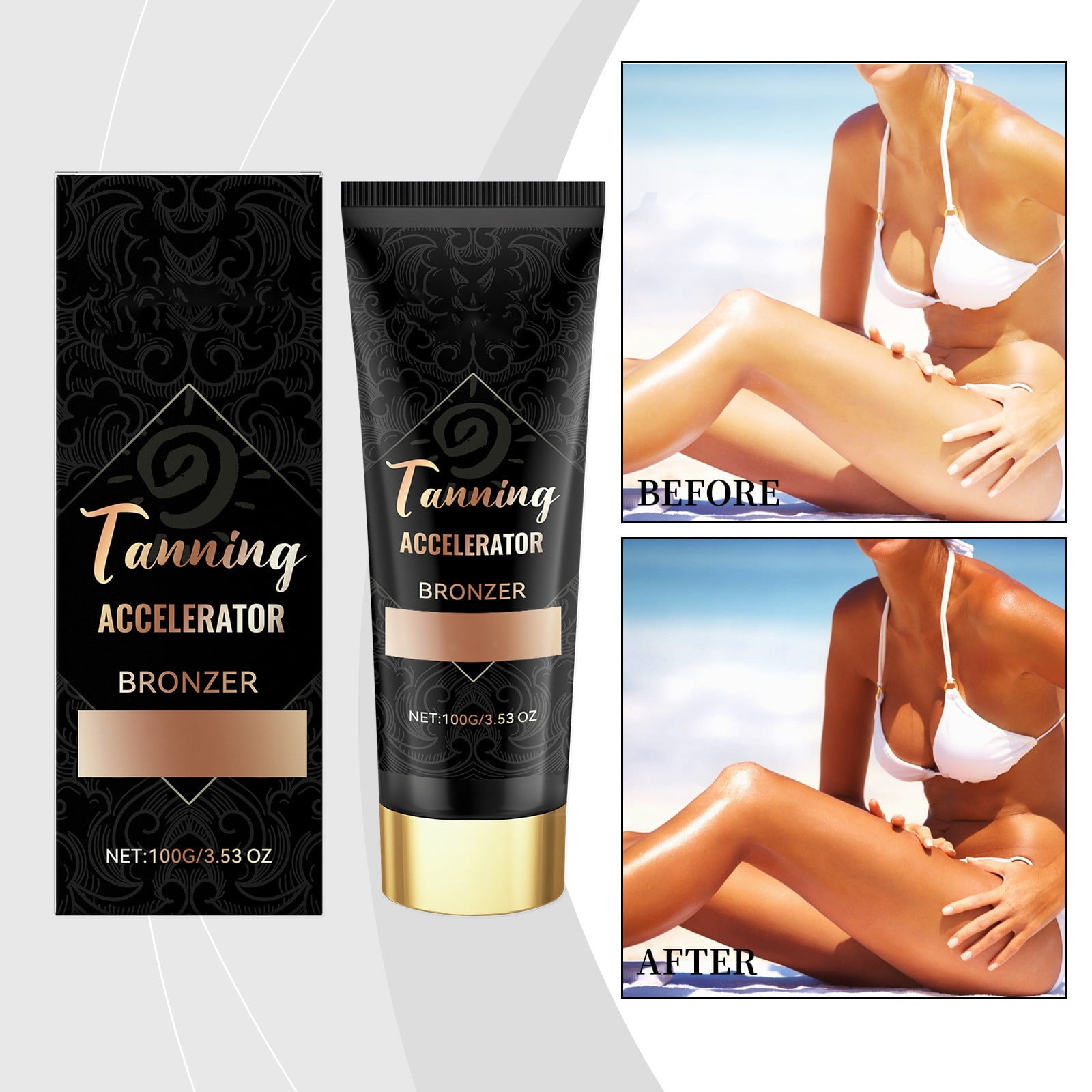 Herunwer Tanning Lotion Tanning Accelerator Cream Outdoor Indoor Fast Tanning Natural skin Men ...