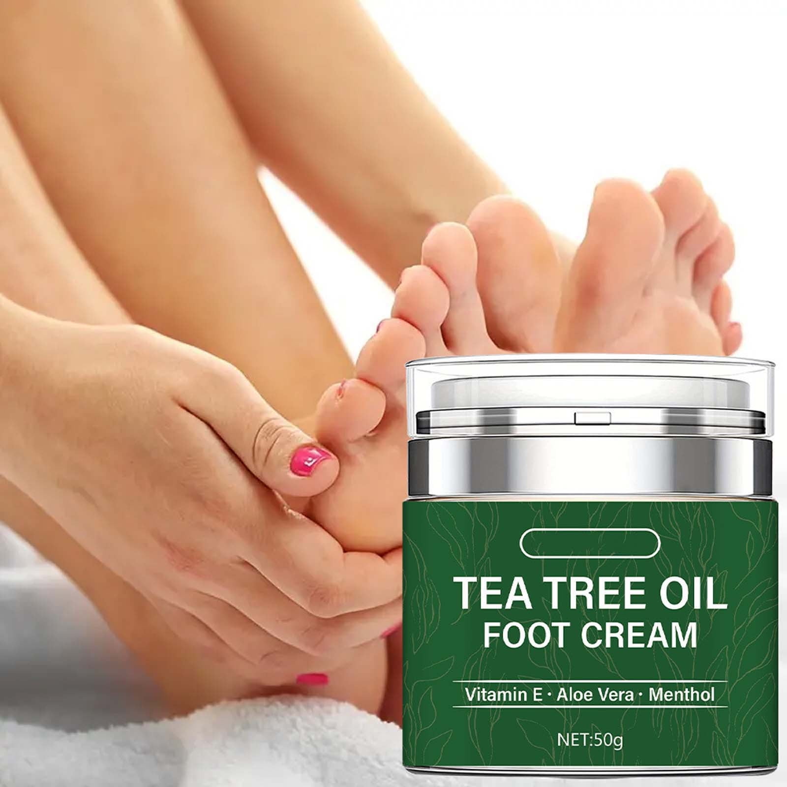 Herunwer Tea Tree Oil Foot Cream for Dry Cracked Feet, Athletes Foot ...