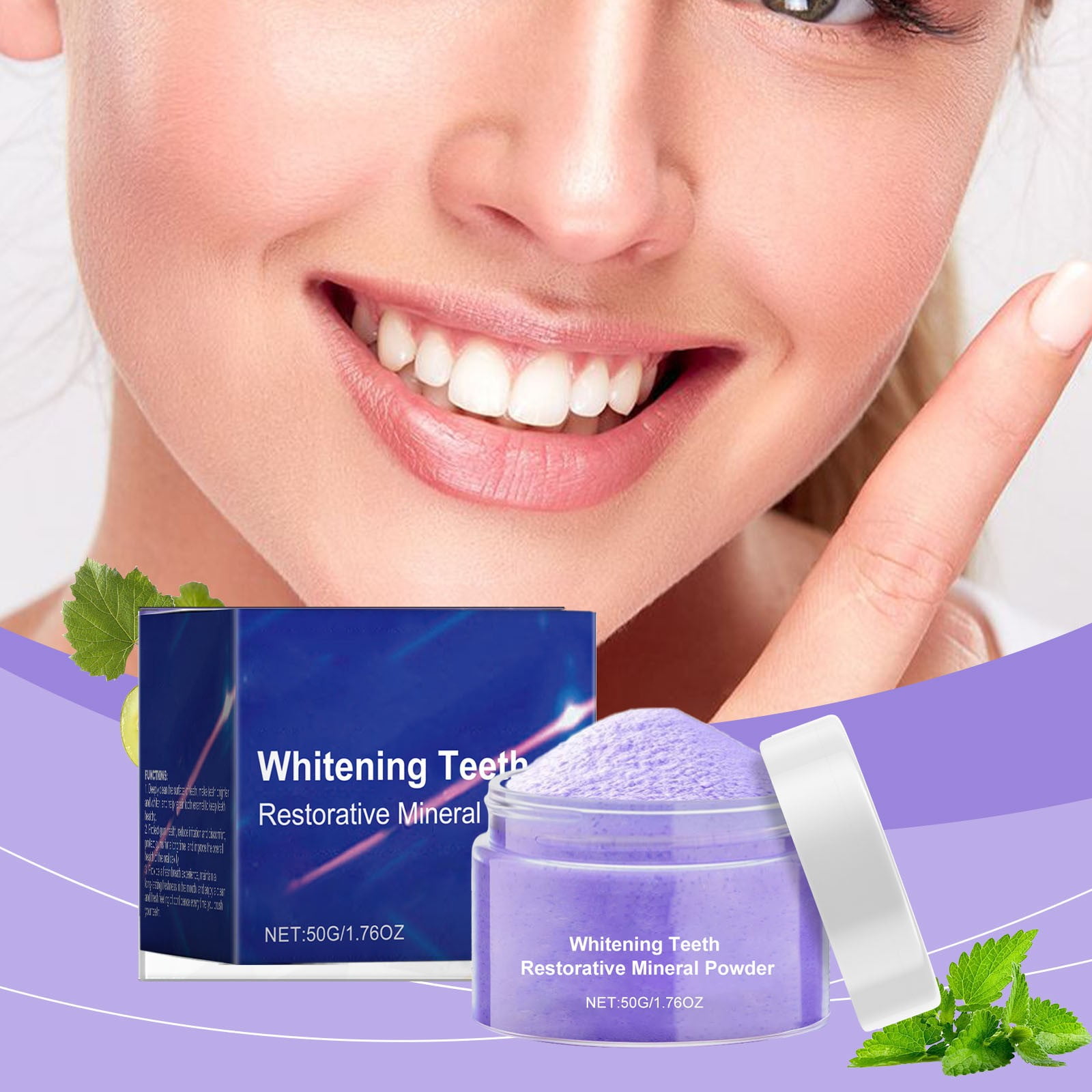 Herunwer Teeth Whitening Powder - Teeth Restoration Mineral Powder ...