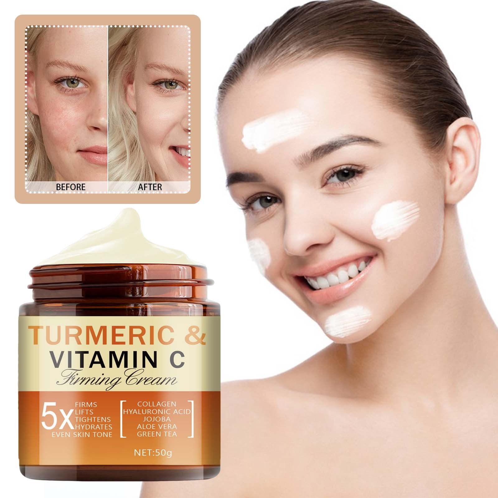 Herunwer Vitamin C Face Moisturizer, Turmeric Vitamin C Face Cream, Anti-aging Hydration Skin ...