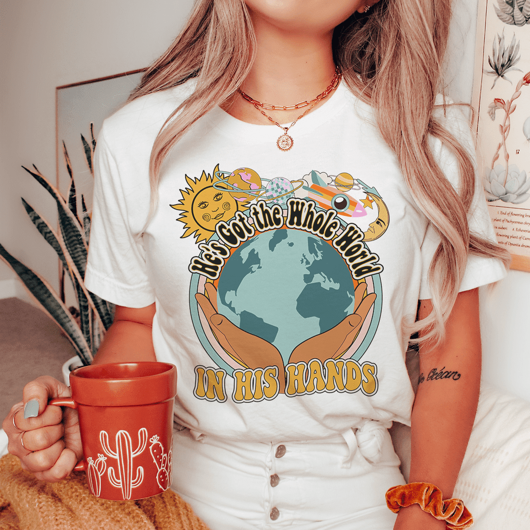 Hes Got The Whole World In His Hands Tee Peachy Sunday T-Shirt ...