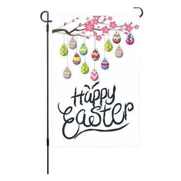 Toland Home Garden Easter Bunny Topiary Spring Easter Flag Double Sided ...