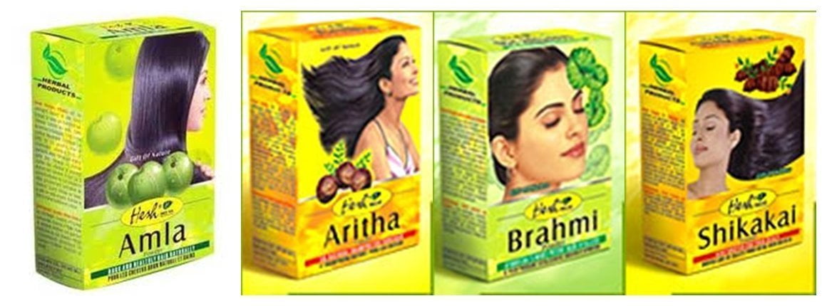 Hesh Herbal Pure Natural Hair Care Combo Pack - Amla, Brahmi, Shikakai ...