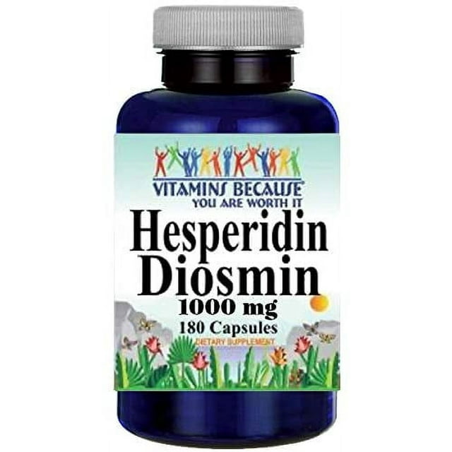 Hesperidin Diosmin 50mg/450mg 180 Caps by Vitamins Because 1000mg per 2 ...