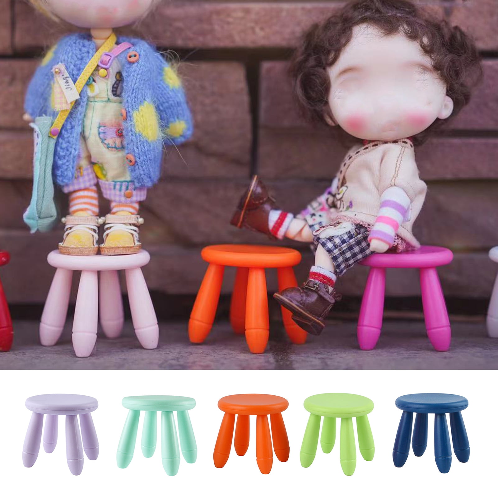 Hesroicy 1:12 Round Stool Model - Realistic Small High Reduction, Non ...