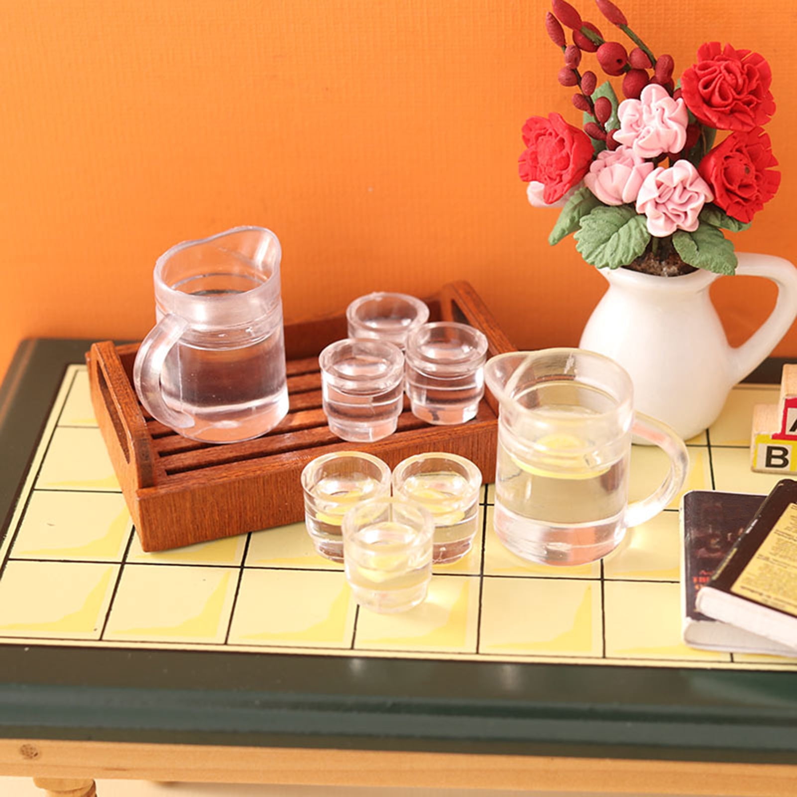 Hesroicy 1 Set 1/12 Scale Miniature Dollhouse Drinks Set - Lemonade ...