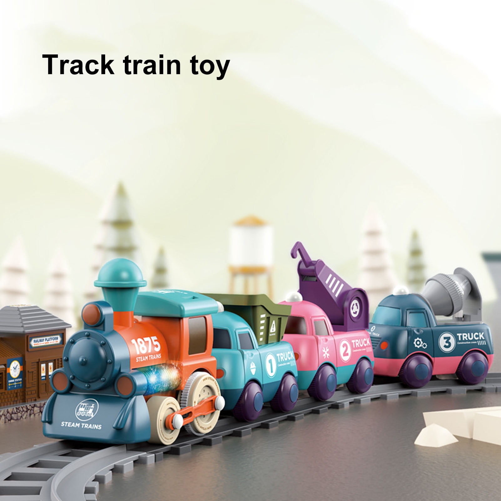 Hesroicy 1 Set Railway Tracks Toy Magnet Adsorption Cartoon Train Head ...