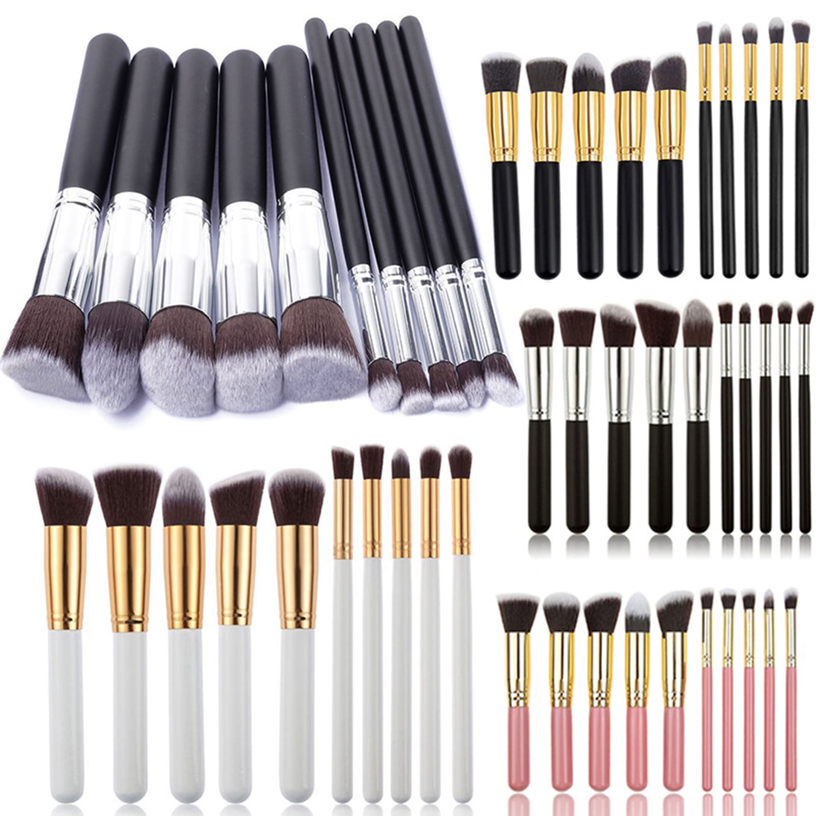 Hesroicy 10 Piece Makeup Brush Set Soft Dense Bristles for Powder ...