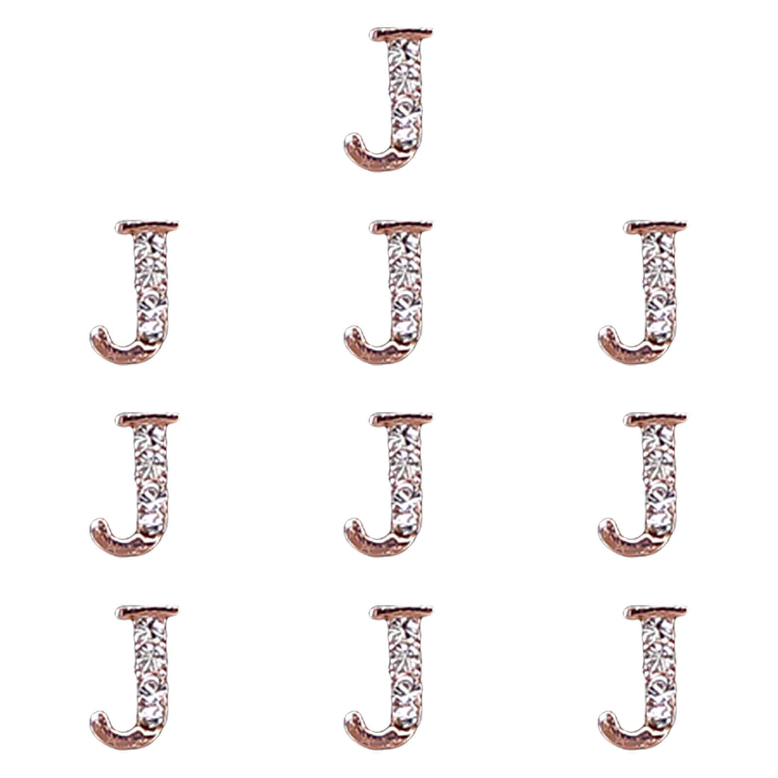 Hesroicy 10Pcs Nail Art Alphabets Three-dimensional Shining Hollowed ...