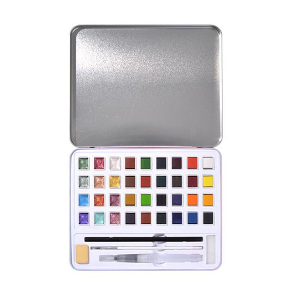 Hesroicy 12/36/48-Color Pearlescent Glitter Watercolor Pigment Paint ...