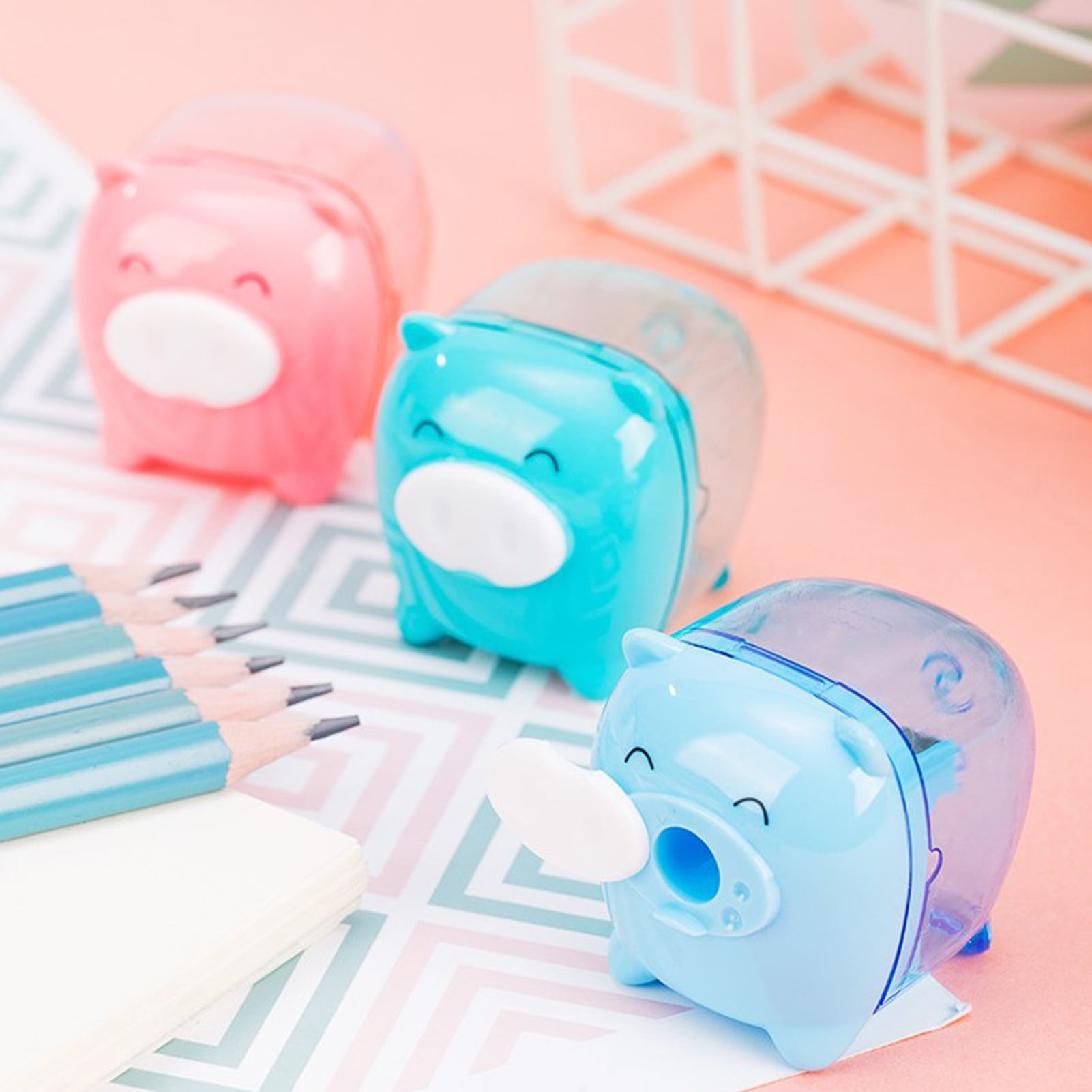 Hesroicy 1PC Pig Shaped Manual Pencil Sharpener - Plastic Sharpener ...