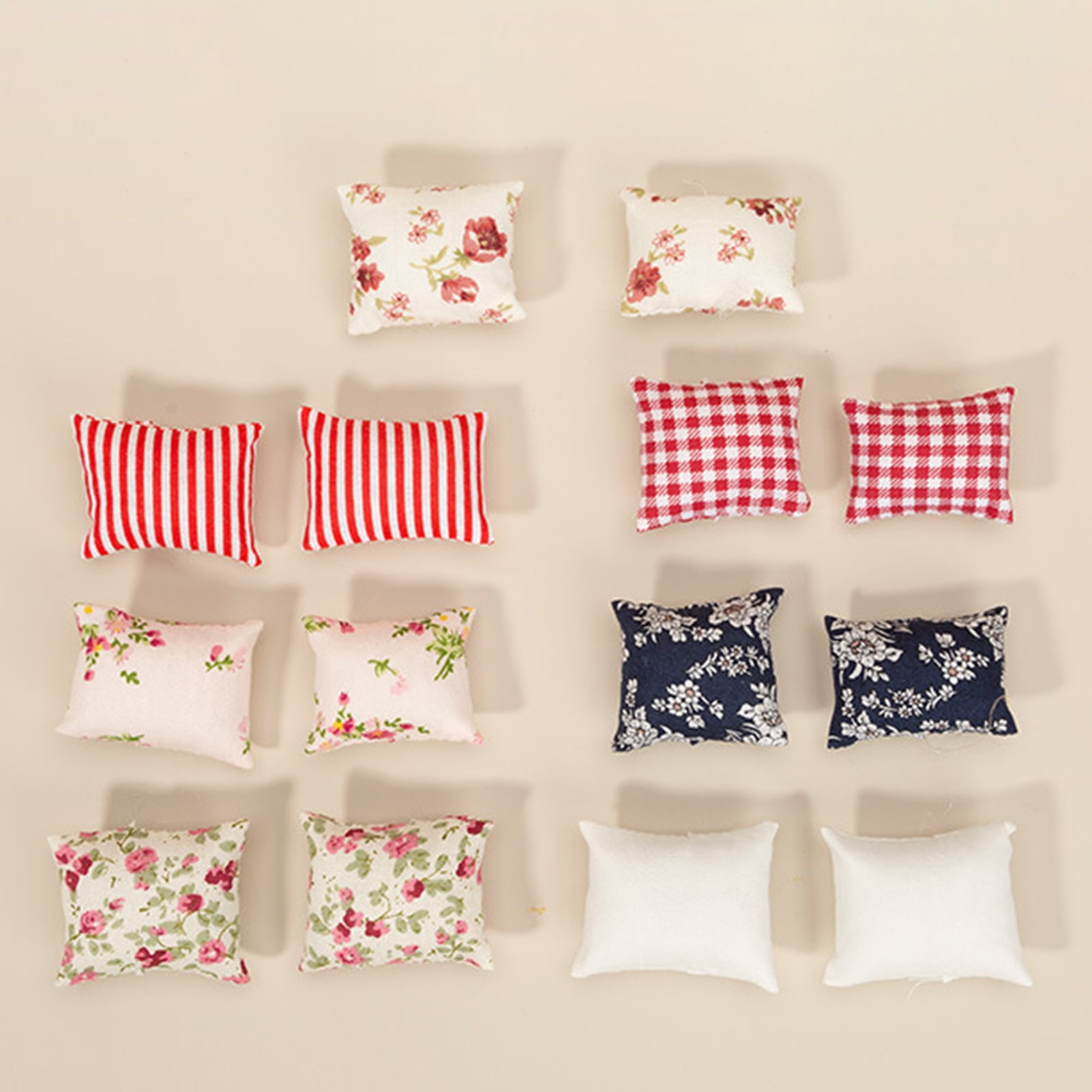 Hesroicy 2Pcs Pillow Model Compact Adorable Creative Dollhouse DIY ...