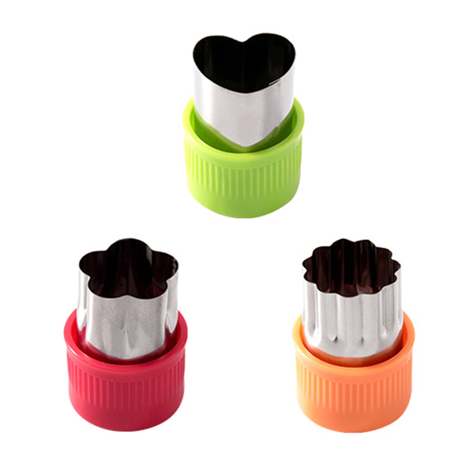 Hesroicy 3Pcs Easy-to-Clean Cookie Mold - Mini Heart Shape Vegetable ...
