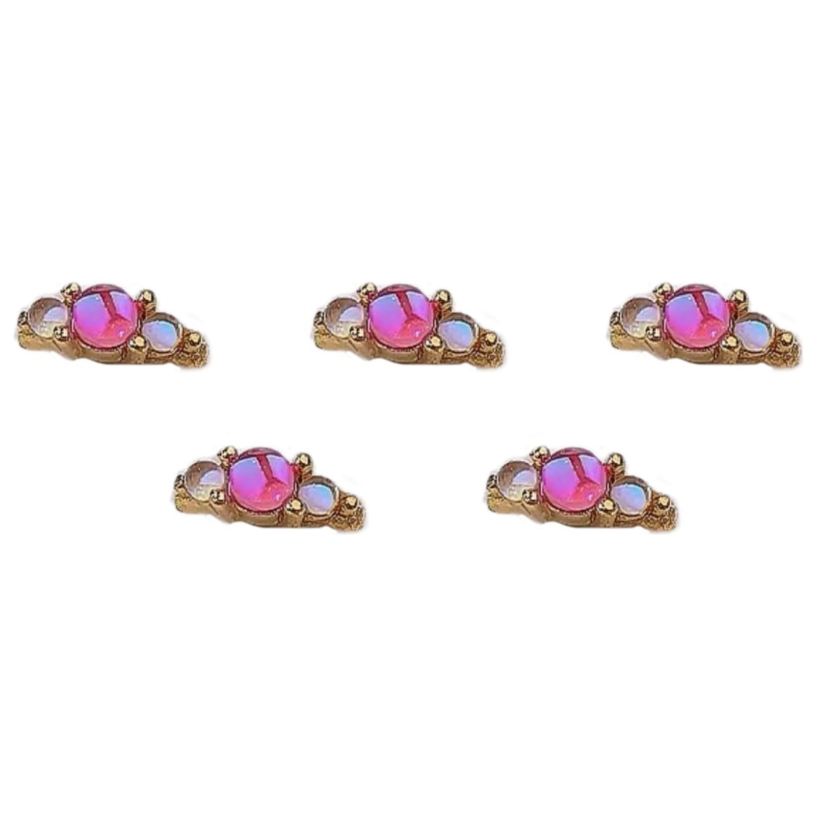 Hesroicy 5Pcs Nail Rhinestone Shining Stunning Visual Effect Three ...