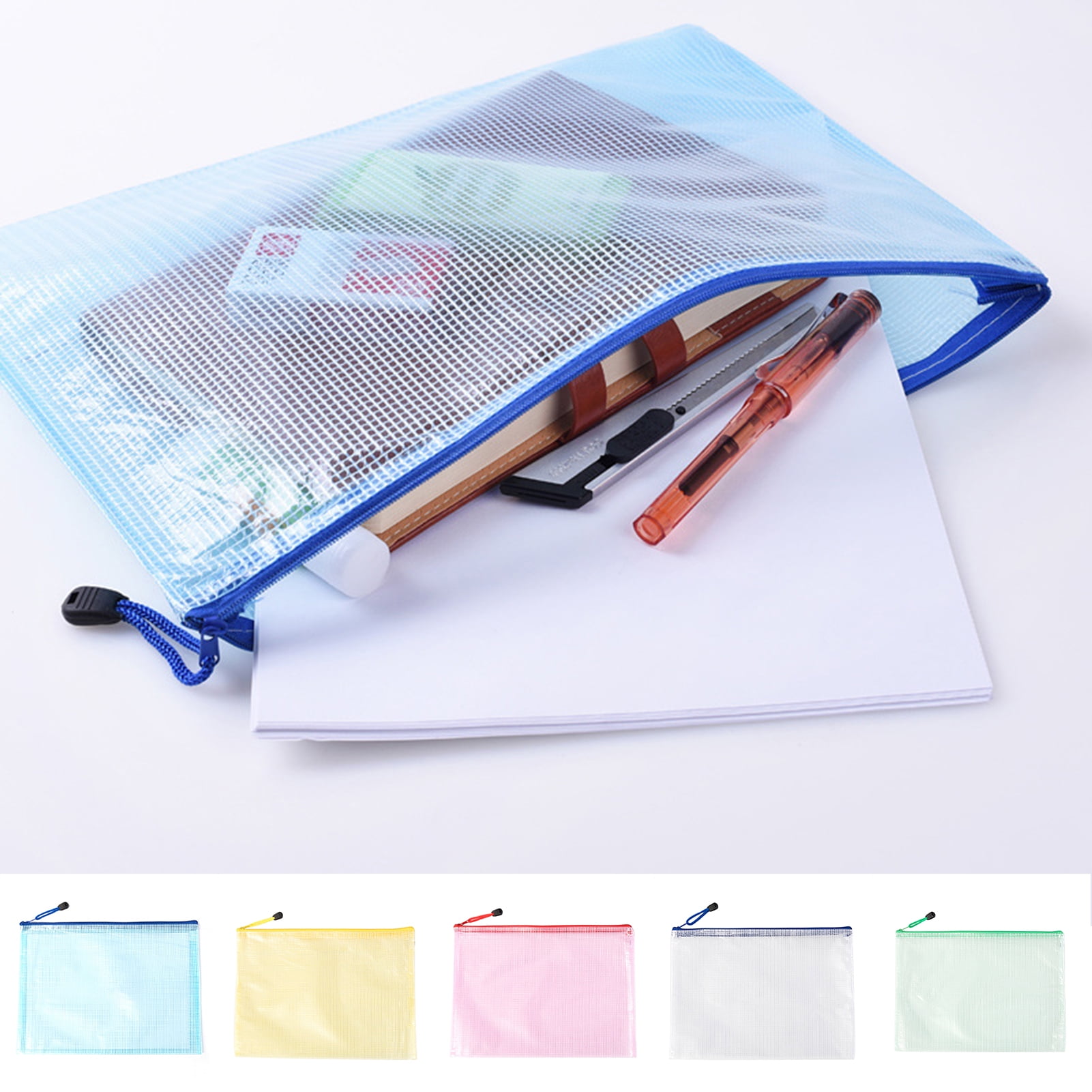 Hesroicy 5Pcs/Set Waterproof PVC File Bag - Multipurpose Tear Resistant ...