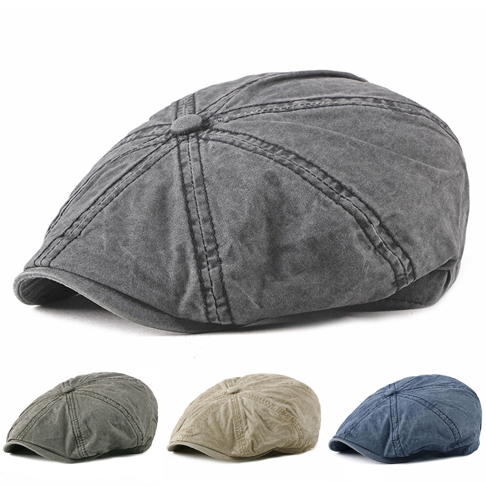 Hesroicy Beret Cap Retro Breathable Plain Color British Style Fine ...