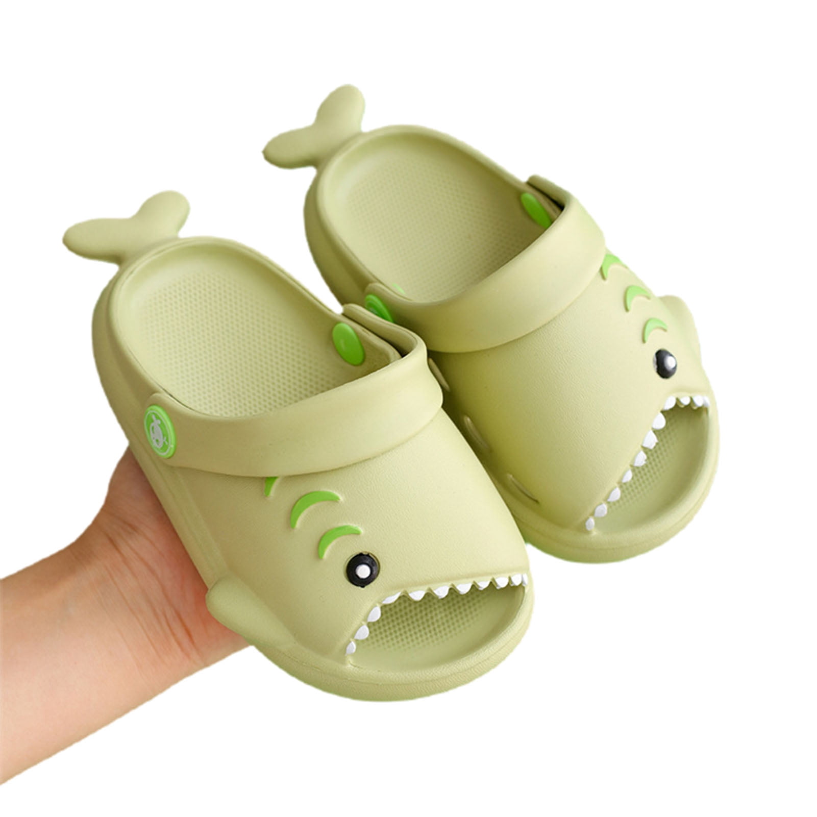 Hesroicy Cartoon Shark Design Kids' Beach Slippers Non-slip, Quick-Dry ...