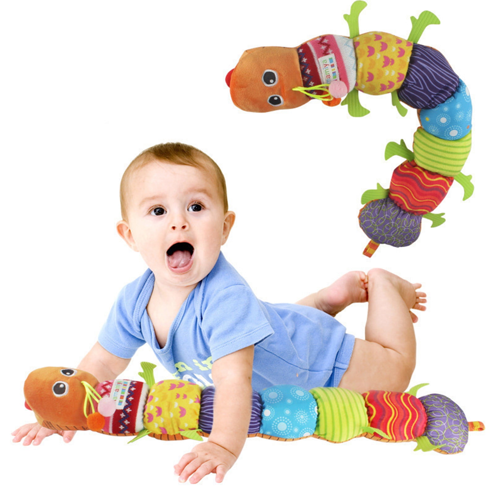Hesroicy Caterpillar Plush Doll Built in Crinkle Bell BB Sounder Music ...