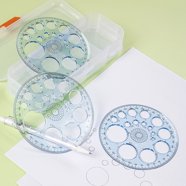 SagaSave 16 Size Full Circle Template Round Protractor for Office ...