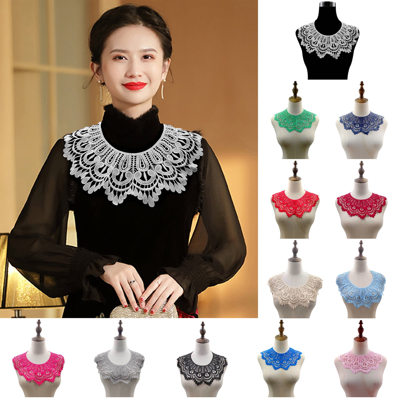 Hesroicy Collar Applique Hollow Out Tear-resistant No Deform Breathable ...