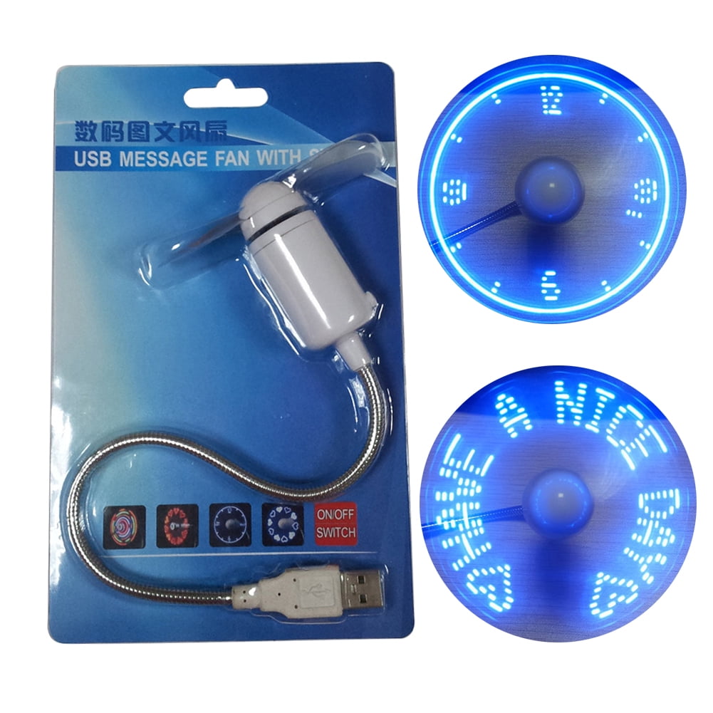 Hesroicy Creative Round Clock Shape Handheld USB Mini Cooling Fan with ...