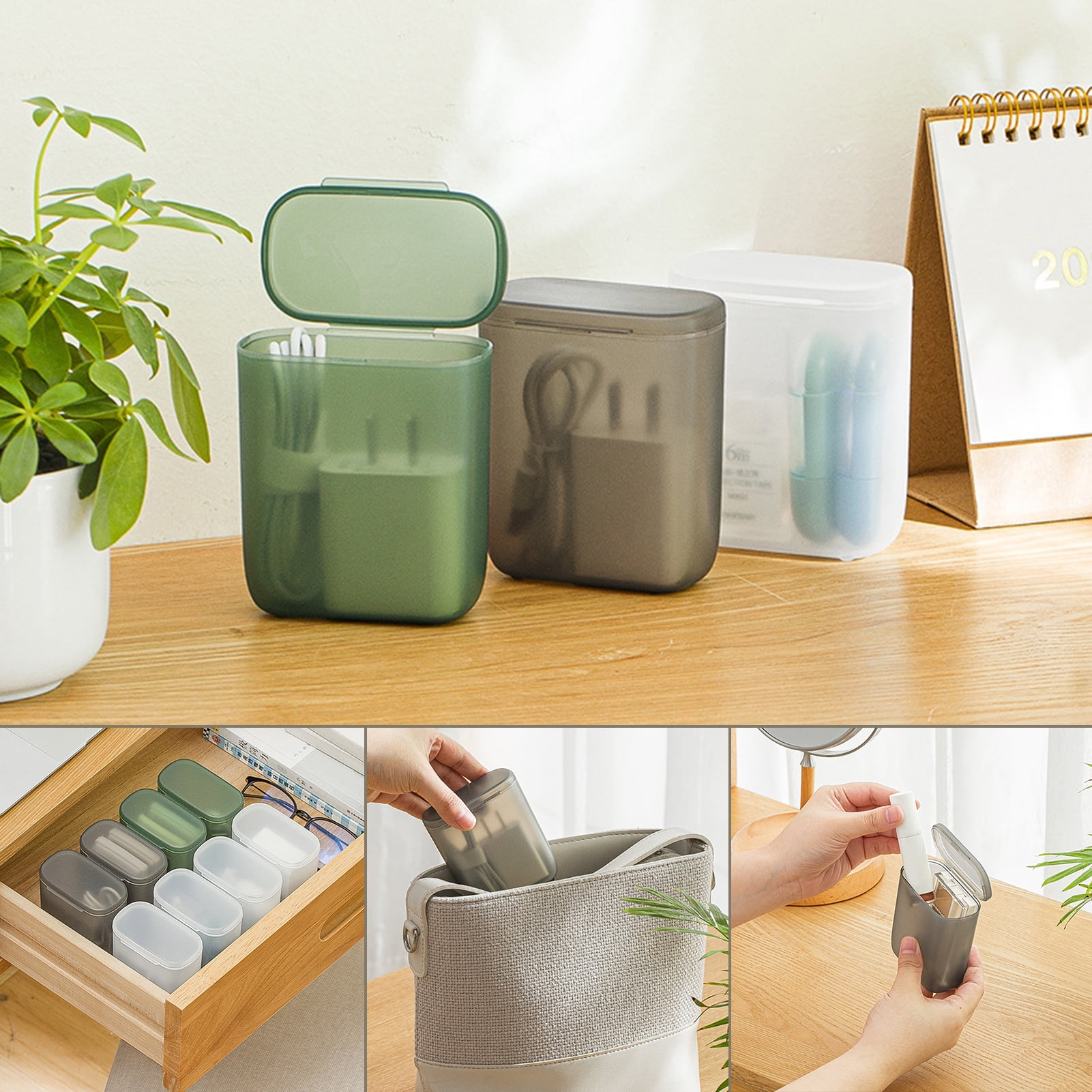 Hesroicy Data Cable Organizer with Lid Space-saving Large Capacity ...