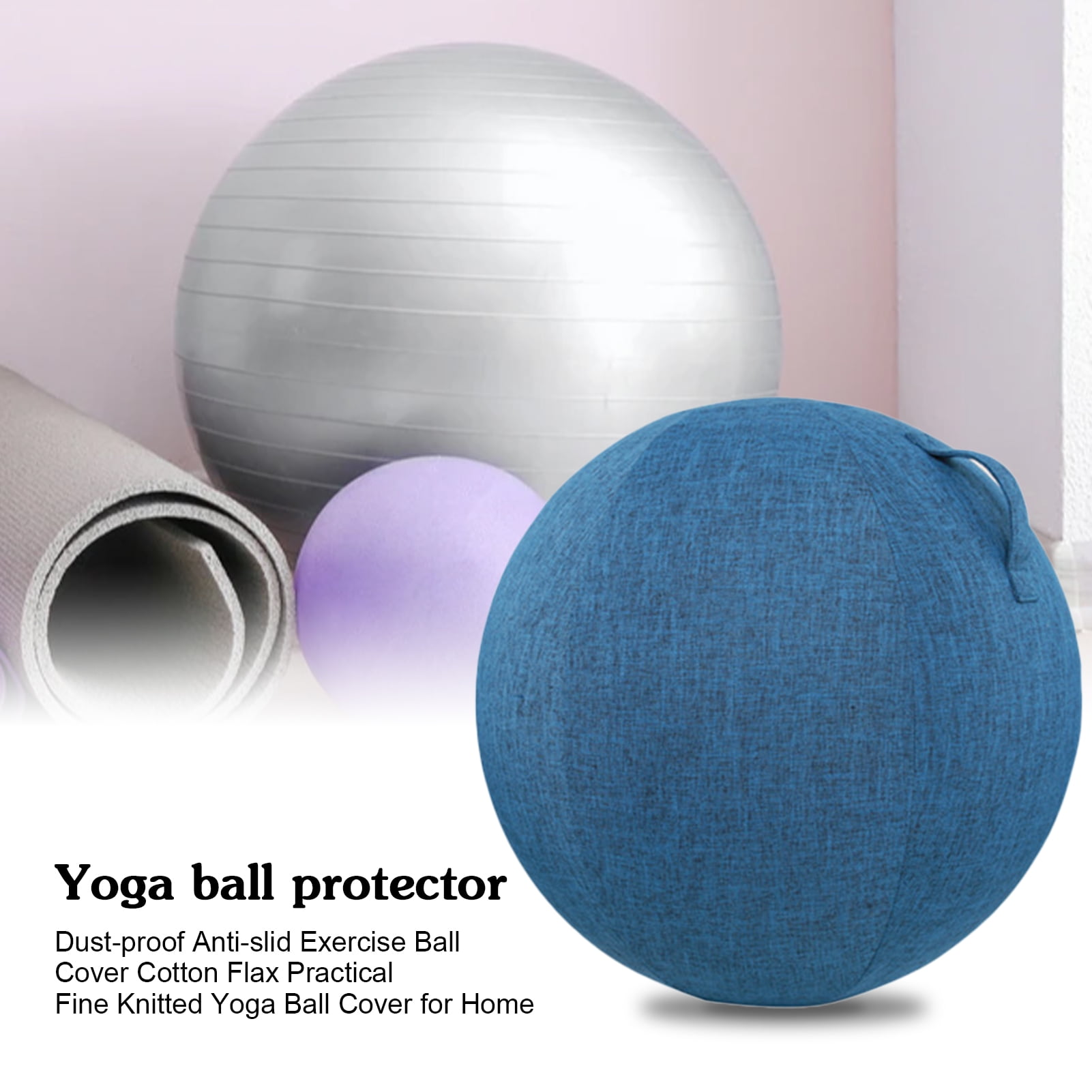 Hesroicy Dust-proof Anti-slid Exercise Ball Cover Cotton Flax Practical ...