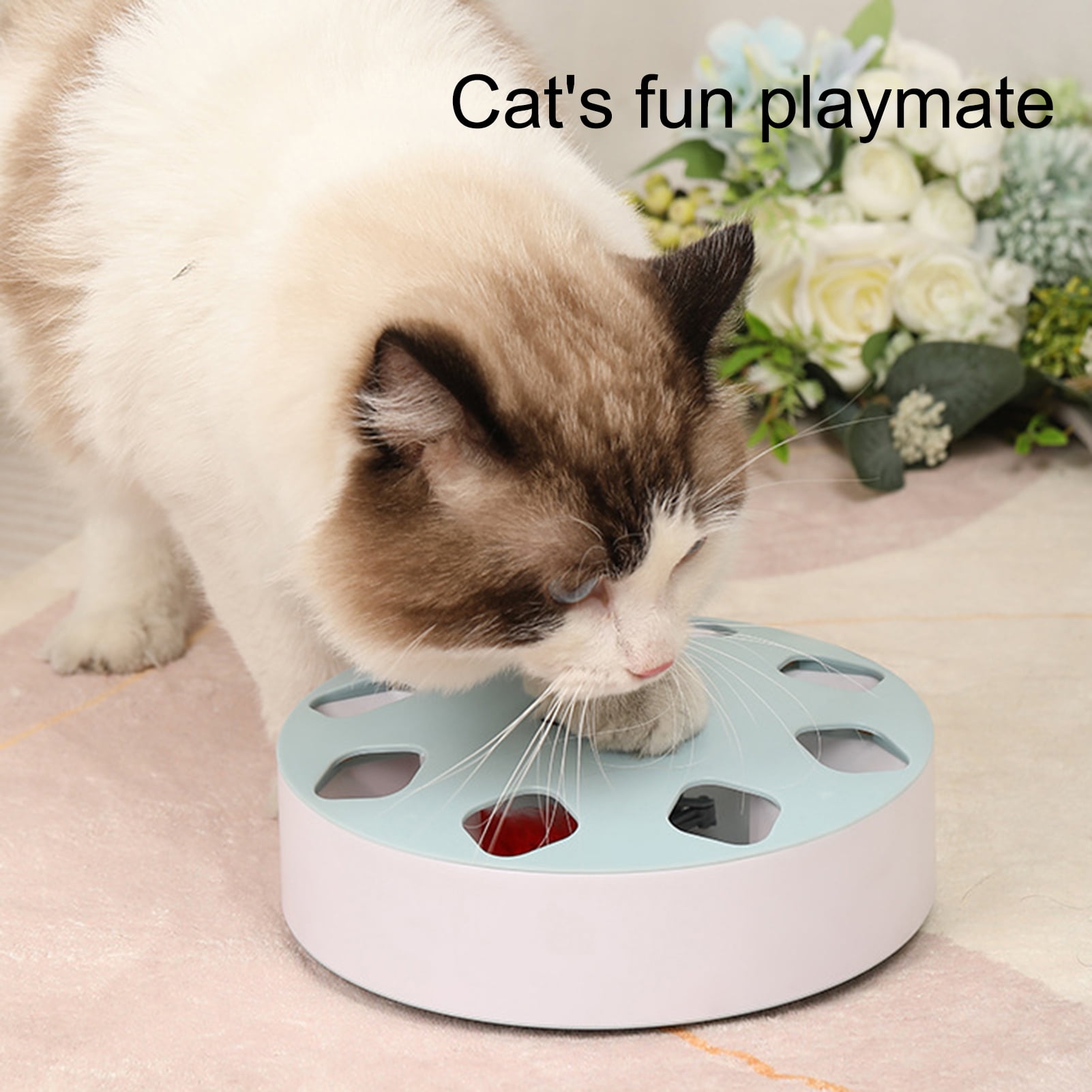 Hesroicy Electric Cat Toy 8 Holes Design Replaceable Feather ...