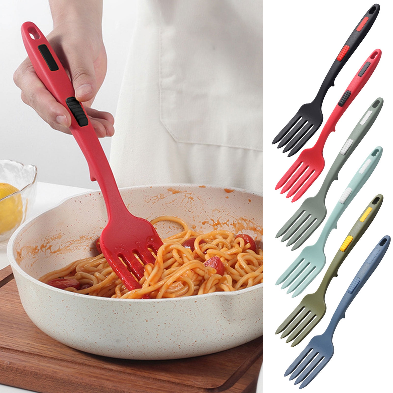 Hesroicy Flexible Silicone Salad Fork - Anti-scalding, Food Grade ...